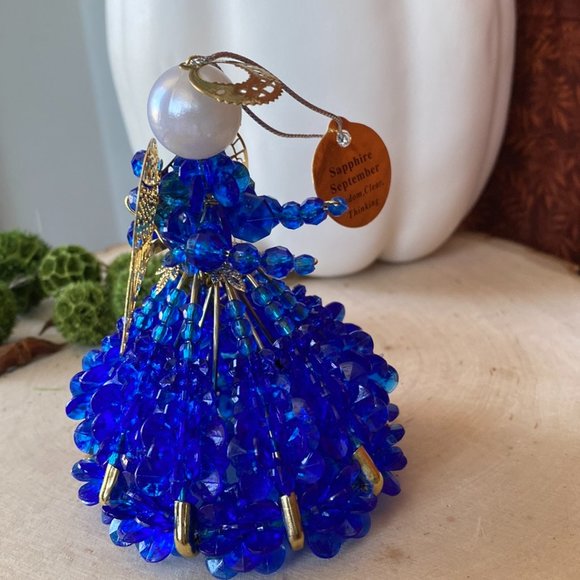 Hand Crafted | Holiday | Nwt Hand Beaded Sapphire September Birthstone ...